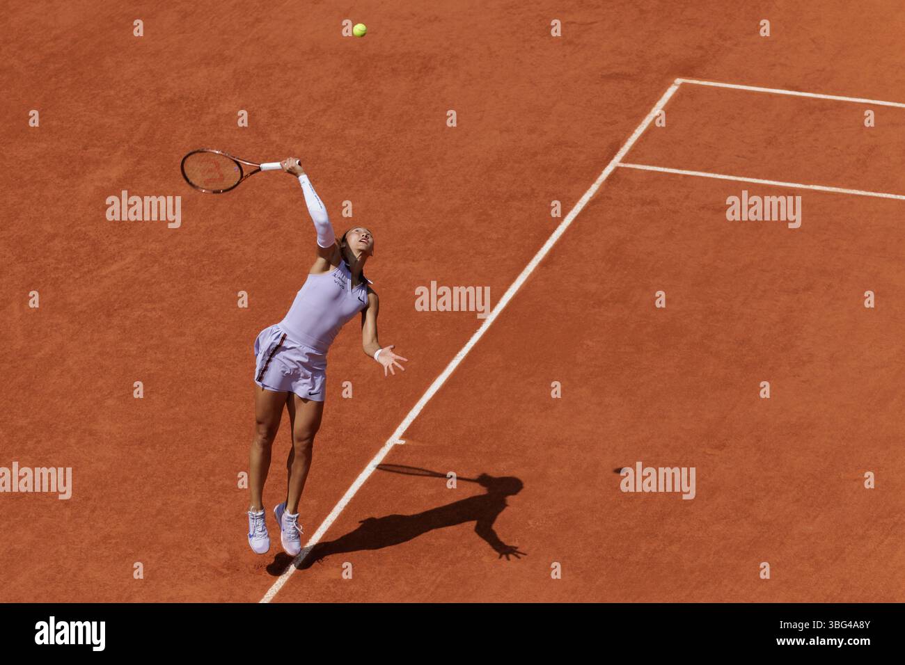 Zheng Qinwen of People's Republic of China during the Roland-Garros ...