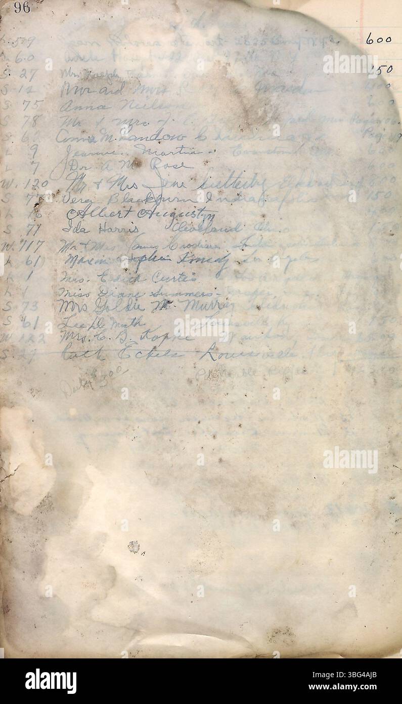 This entry from the Camp Chesterfield hotel ledger from 1950-1952 ...