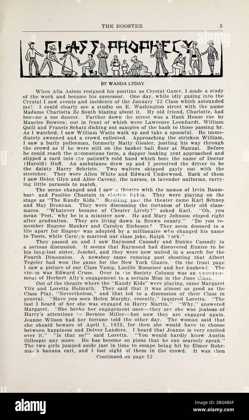 The January 1922 issue of *Booster* (Volume 26, Number 12) contains ...