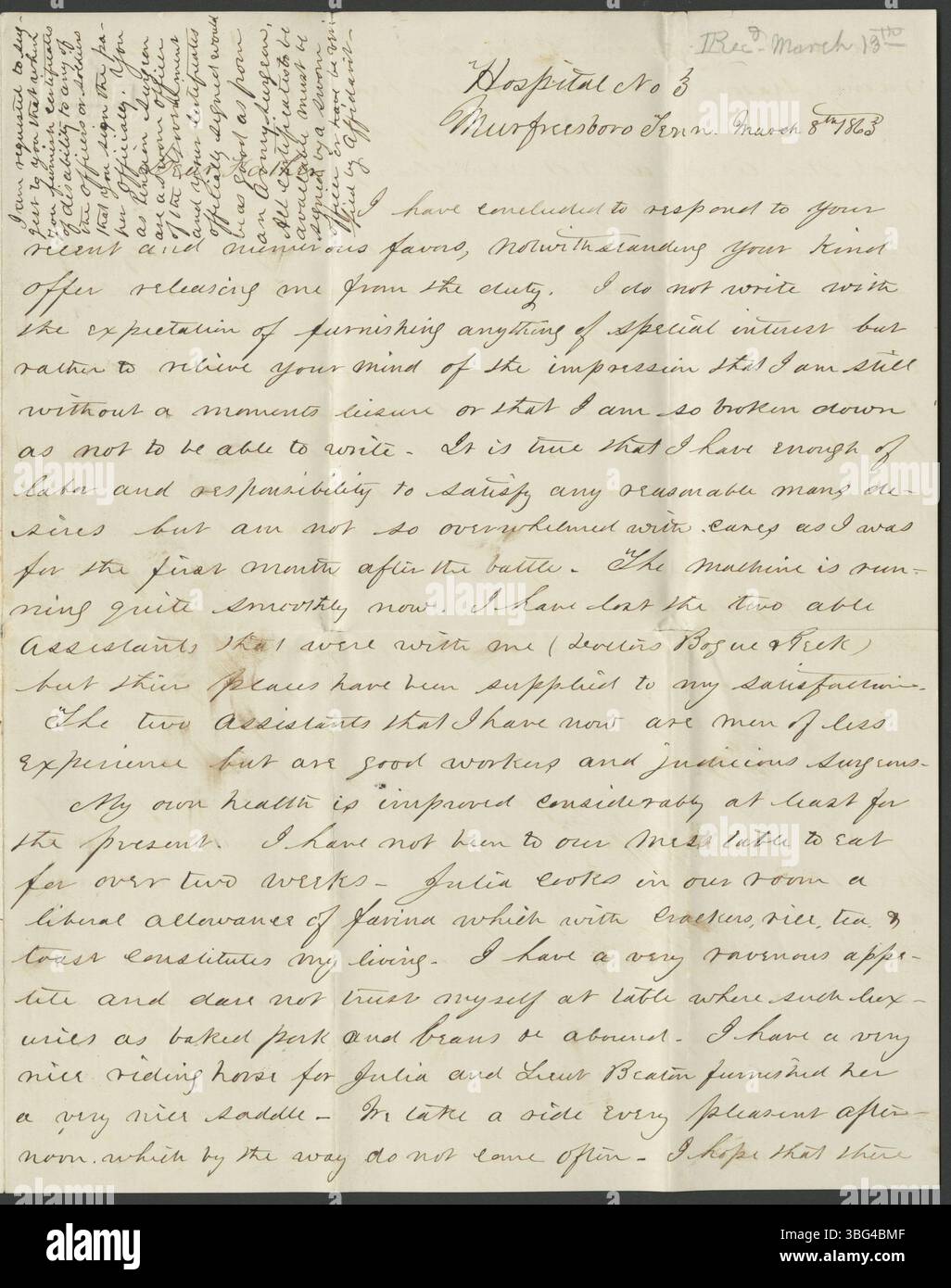 On March 8, 1863, William Parker Johnson wrote to William Blackstone ...