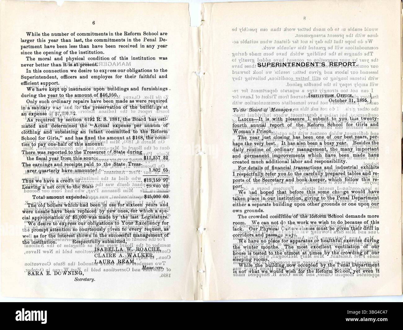 This page from the 24th annual report for 1895 outlines institutional ...