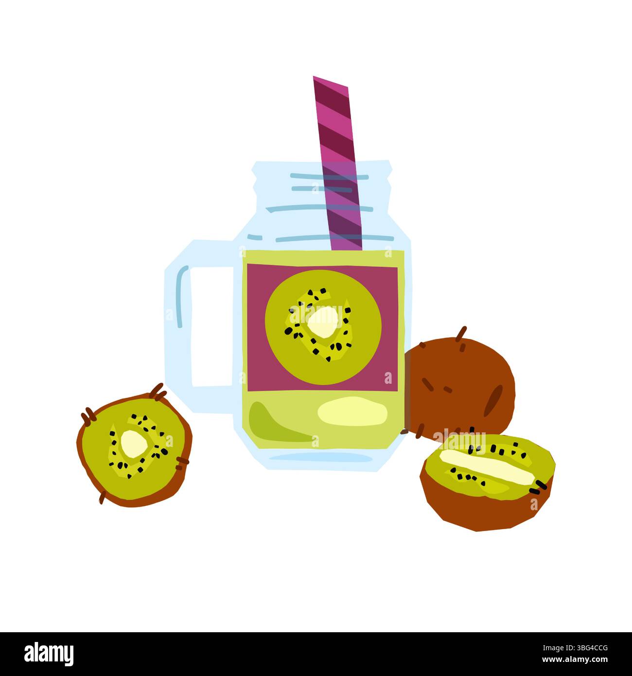 Kiwi delicious fruit cute Stock Vector Images - Alamy