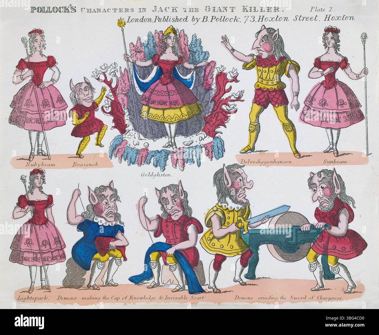 A print coloured lithograph of Characters from Jack the giant killer ...