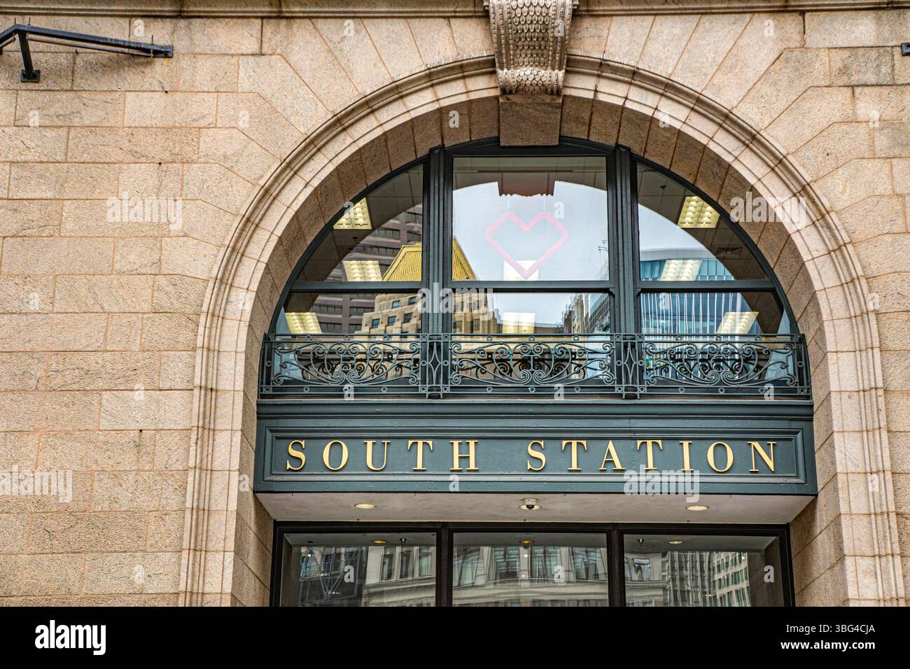 South Station, building exterior detail, Boston, Massachusetts, USA ...