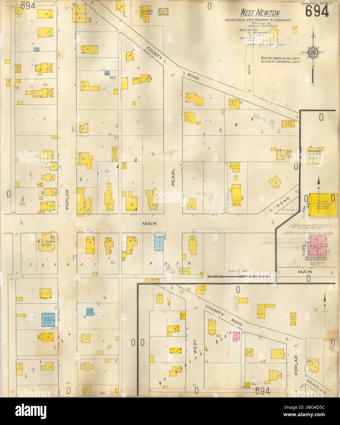 Indianapolis Sanborn Map #694 from 1936 provides detailed information ...