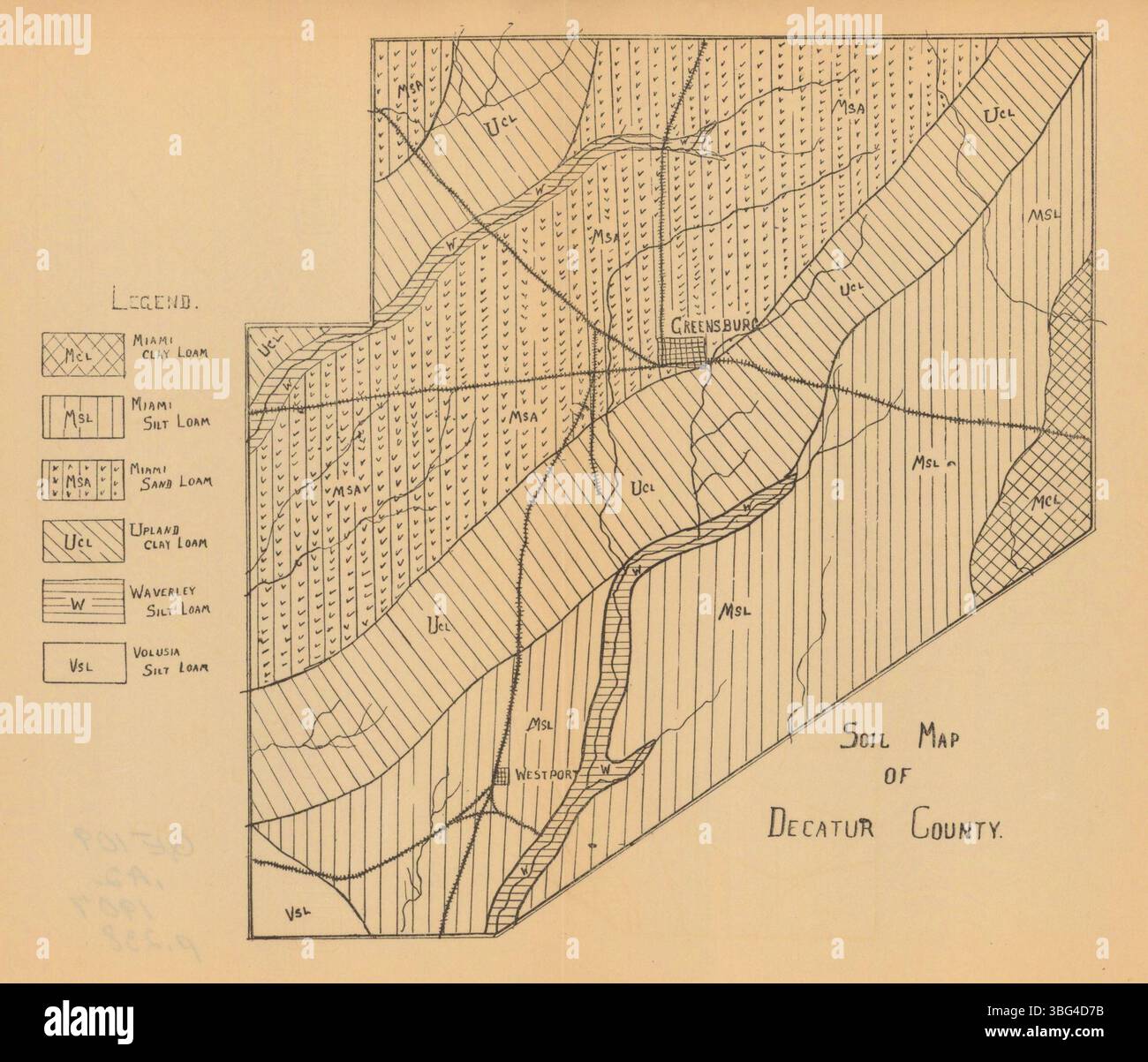 This map shows the distribution of soil types within Decatur County ...