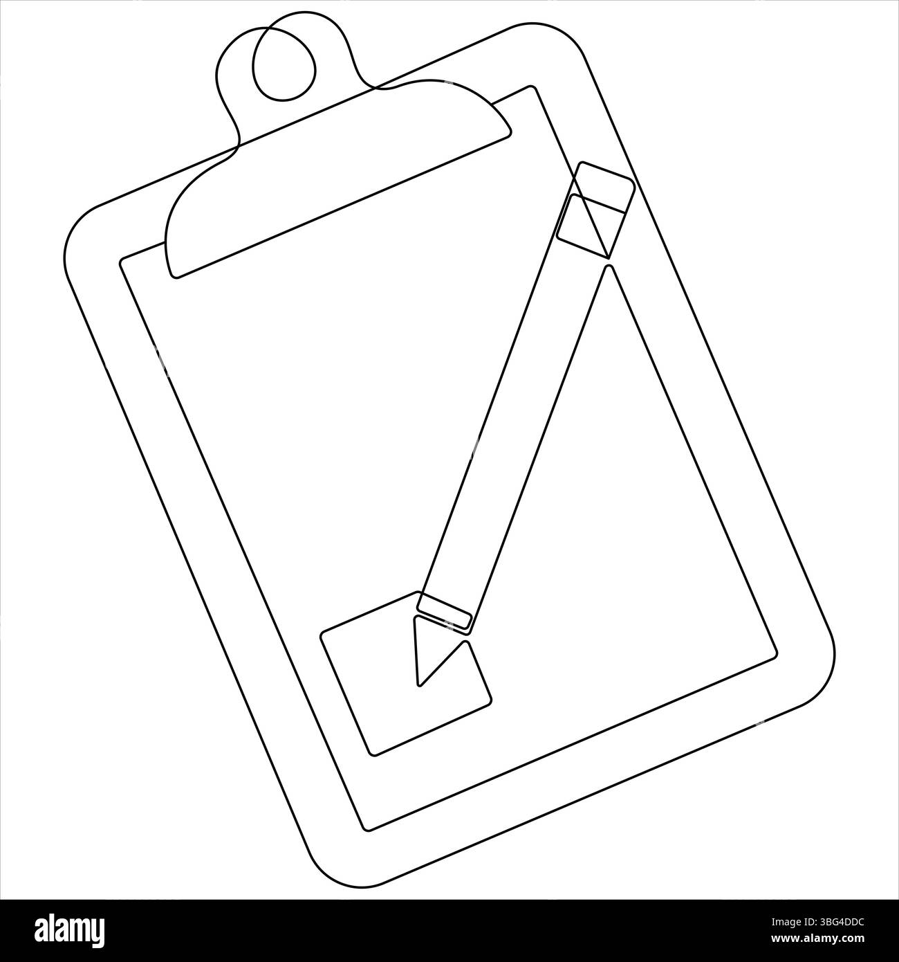 Continuous one line drawing Clipboard with Checklist minimalist vector ...