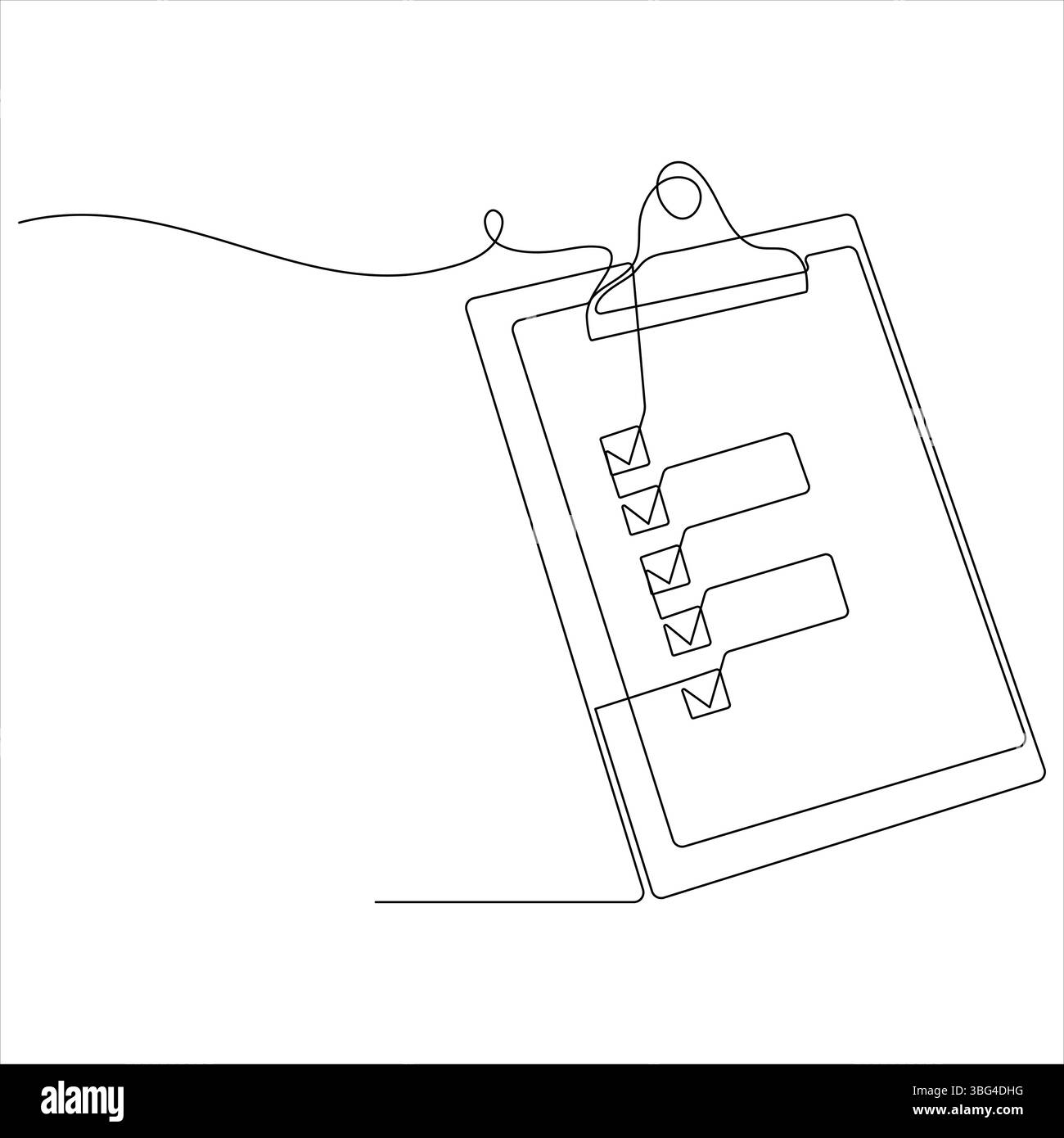 Continuous one line drawing Clipboard with Checklist minimalist vector ...