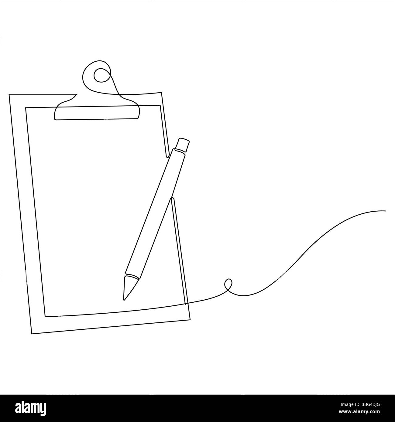 Continuous one line drawing Clipboard with Checklist minimalist vector ...