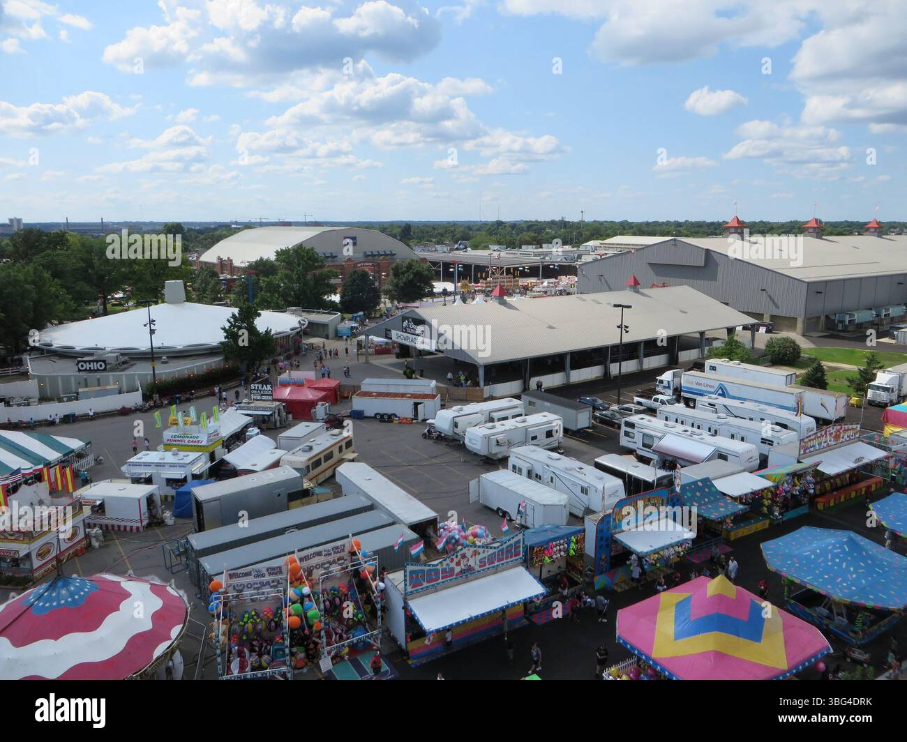 Aerial photographs taken from the Ferris wheel at the Ohio State Fair ...