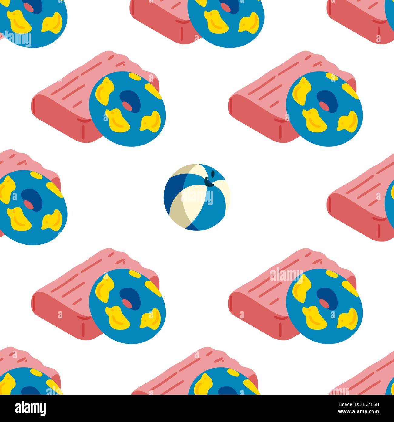 Seamless Pool Float Beach Pattern Stock Vector Image & Art - Alamy