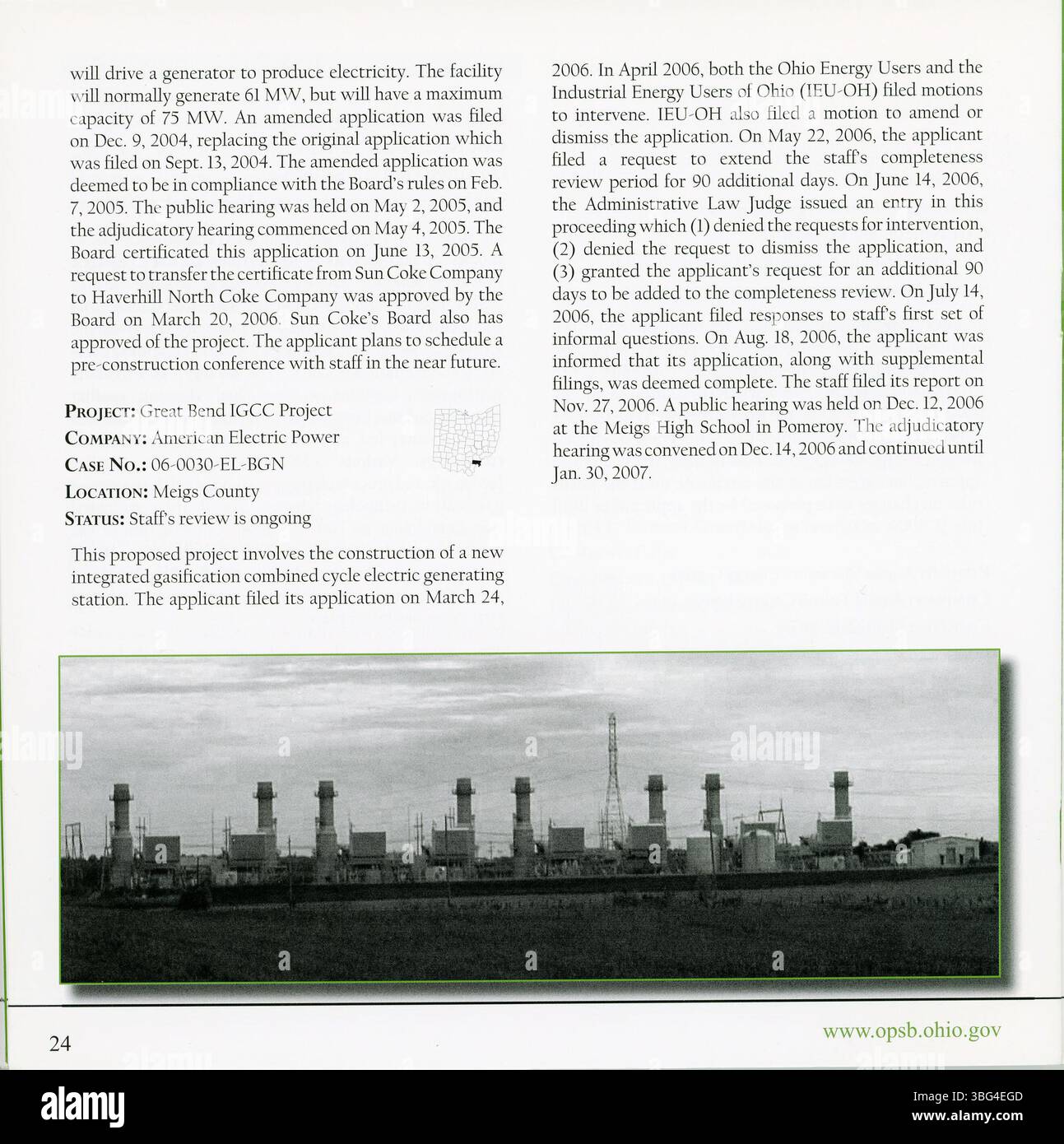 The 2006 Ohio Power Siting Board Annual Report presents an overview of ...