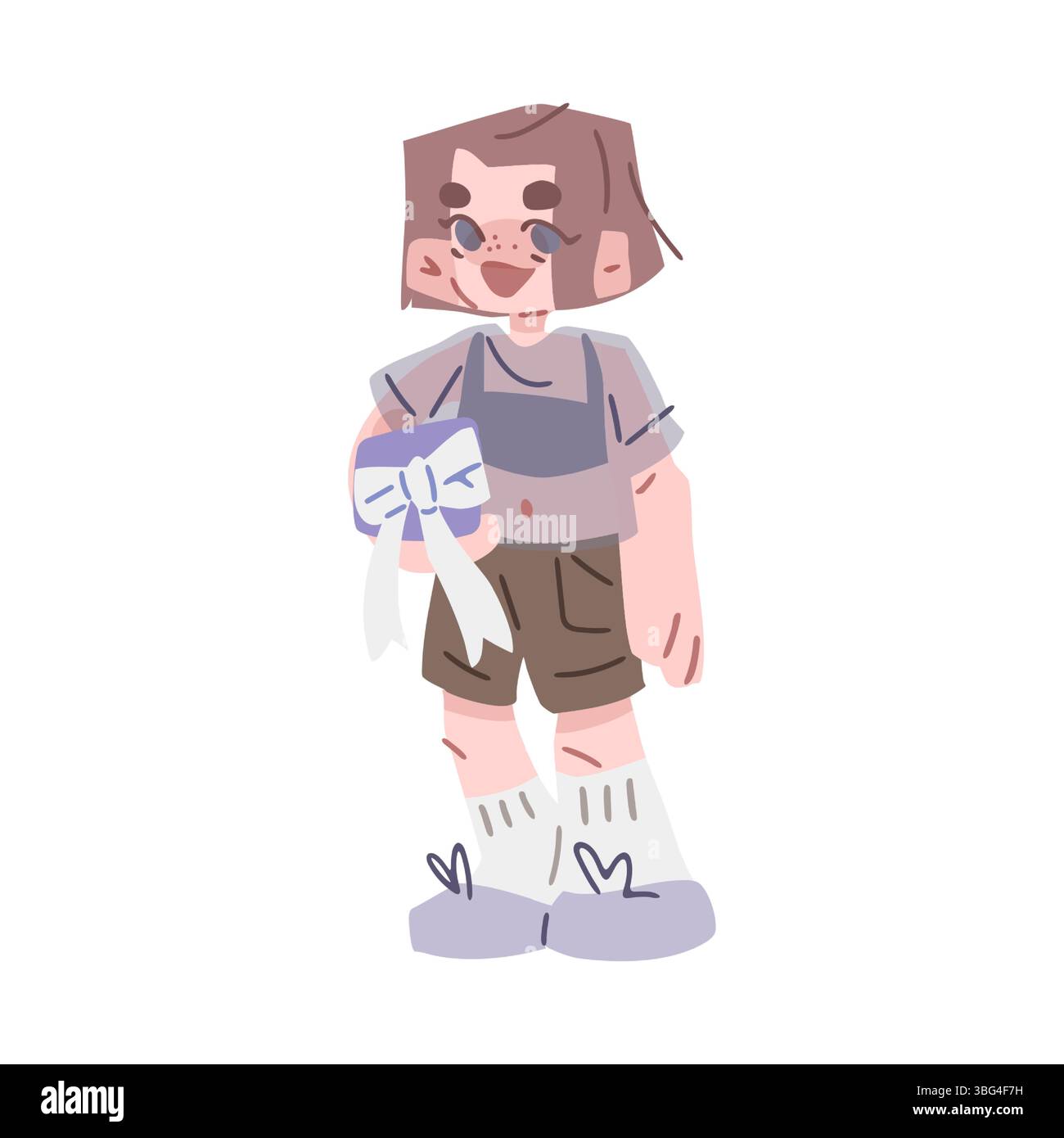 Girl character holding white hi-res stock photography and images - Alamy