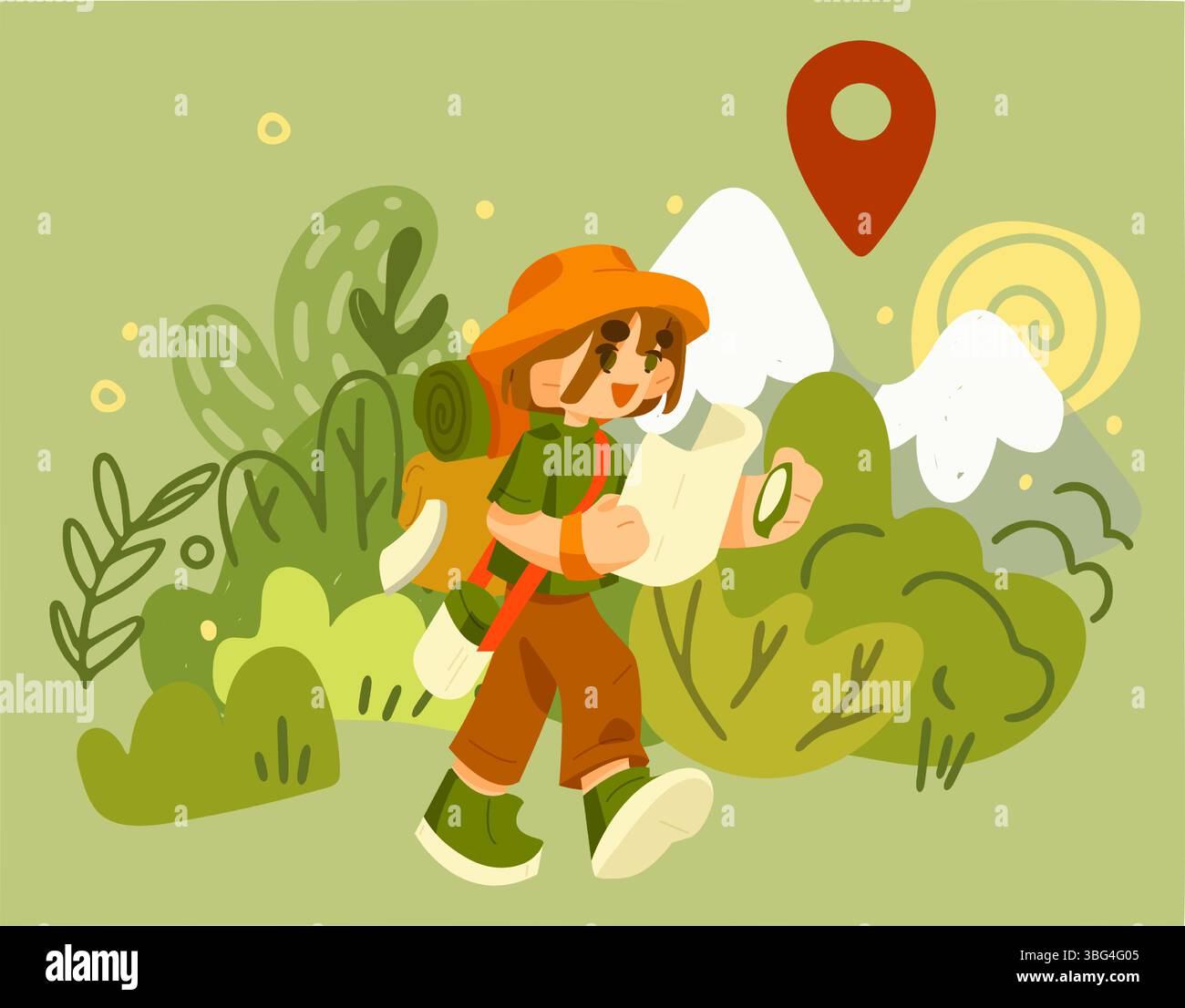 Trail in forest summer Stock Vector Images - Alamy