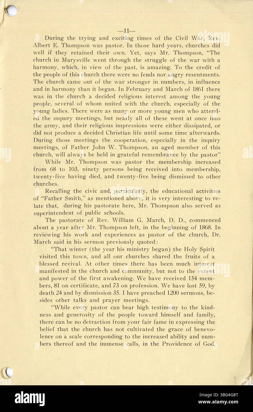 Historical summary of the First Presbyterian Church in Marysville, Ohio ...