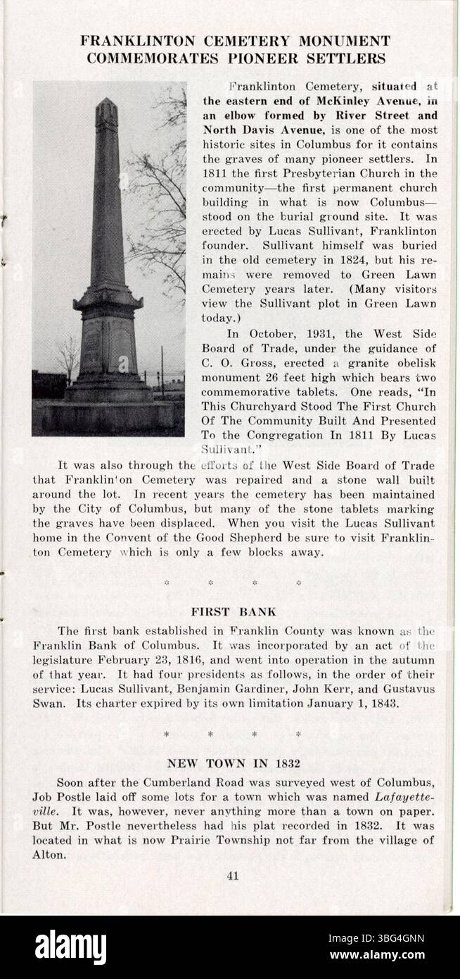 This page from the 1953 booklet by the Franklin County Historical ...