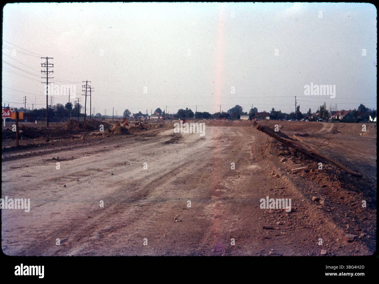 This image captures the view looking north along the North Freeway from ...