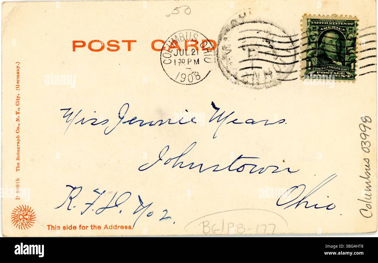 This black and white postcard depicts the fountain at the main entrance ...