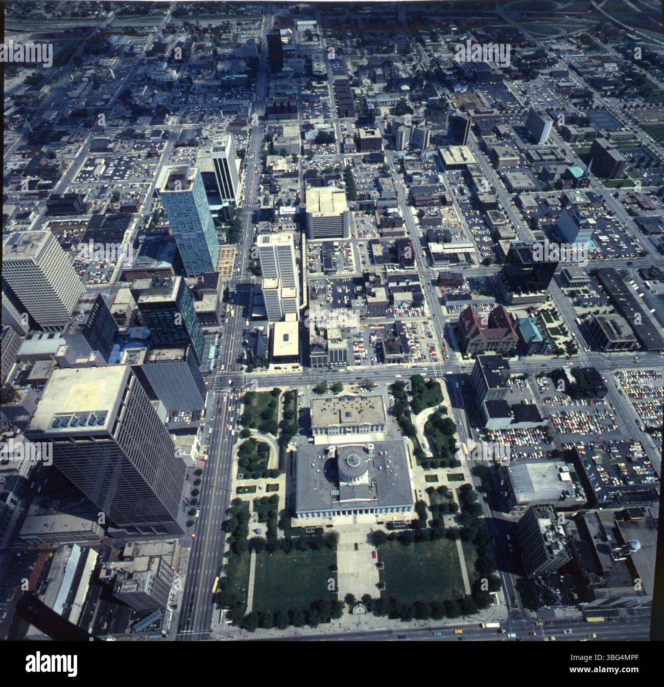 Aerial view of Capitol Square in downtown Columbus, Ohio, taken around ...