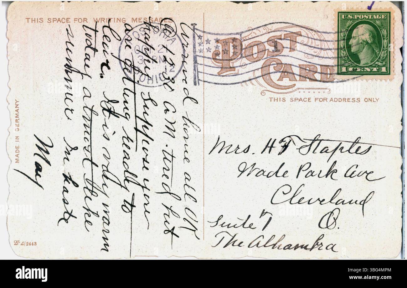 A 1912 view of the water works facility in Fostoria, Ohio, showing two ...