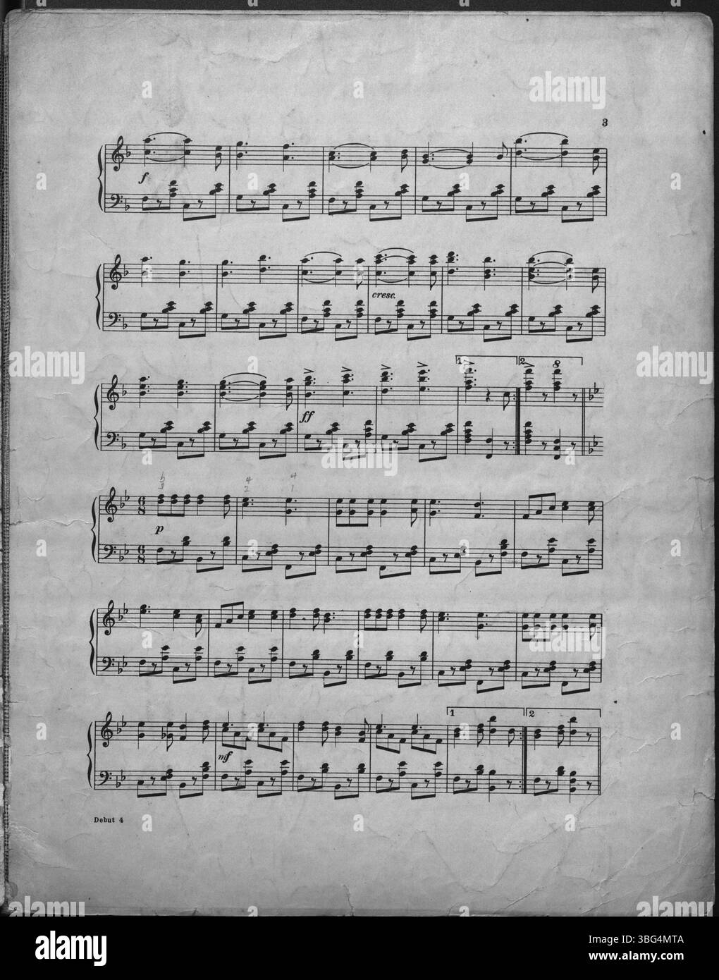 'Debut March and Two Step' from 1910 is a musical composition that ...