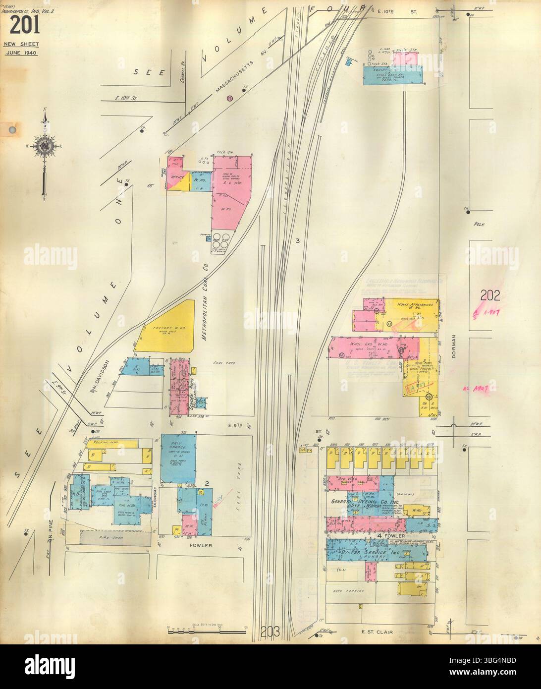 Sanborn Map #201, created in 1940, provides a detailed layout of ...