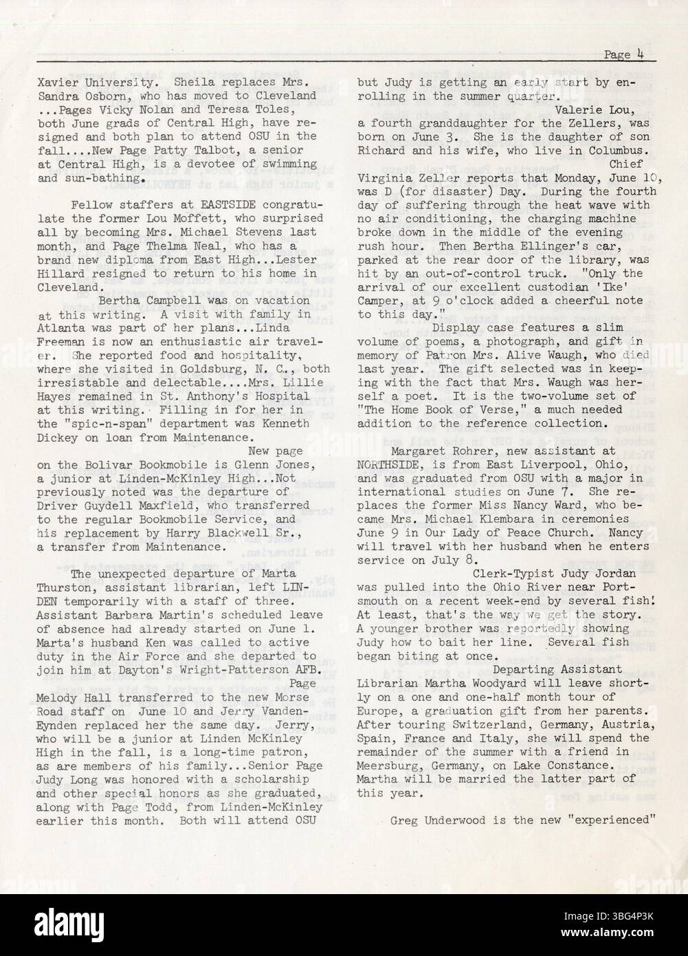 This June 18, 1968 edition of Bookery Briefs, the employee newsletter ...