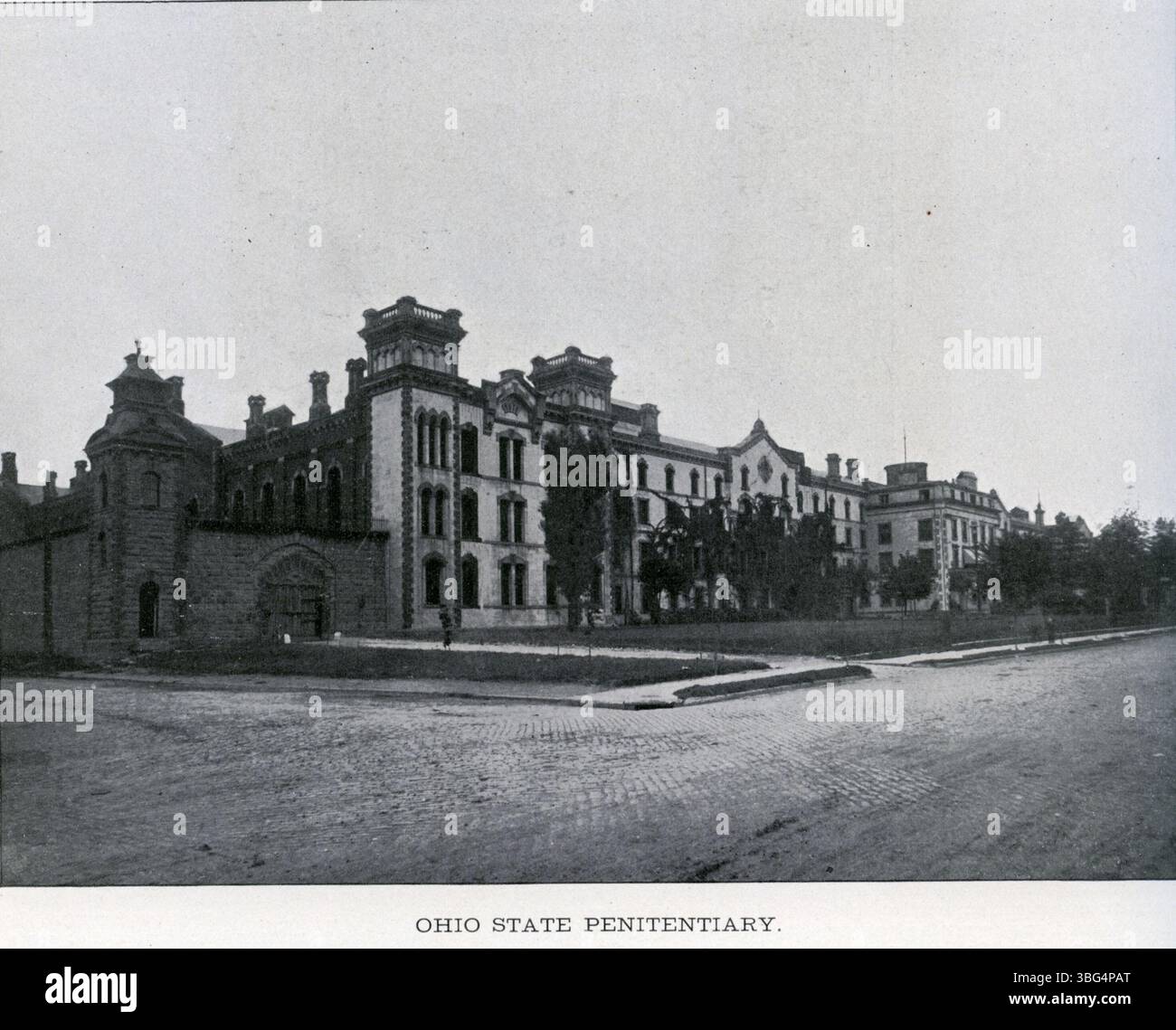 Engraving from 1901 showing the Ohio State Penitentiary, which operated ...
