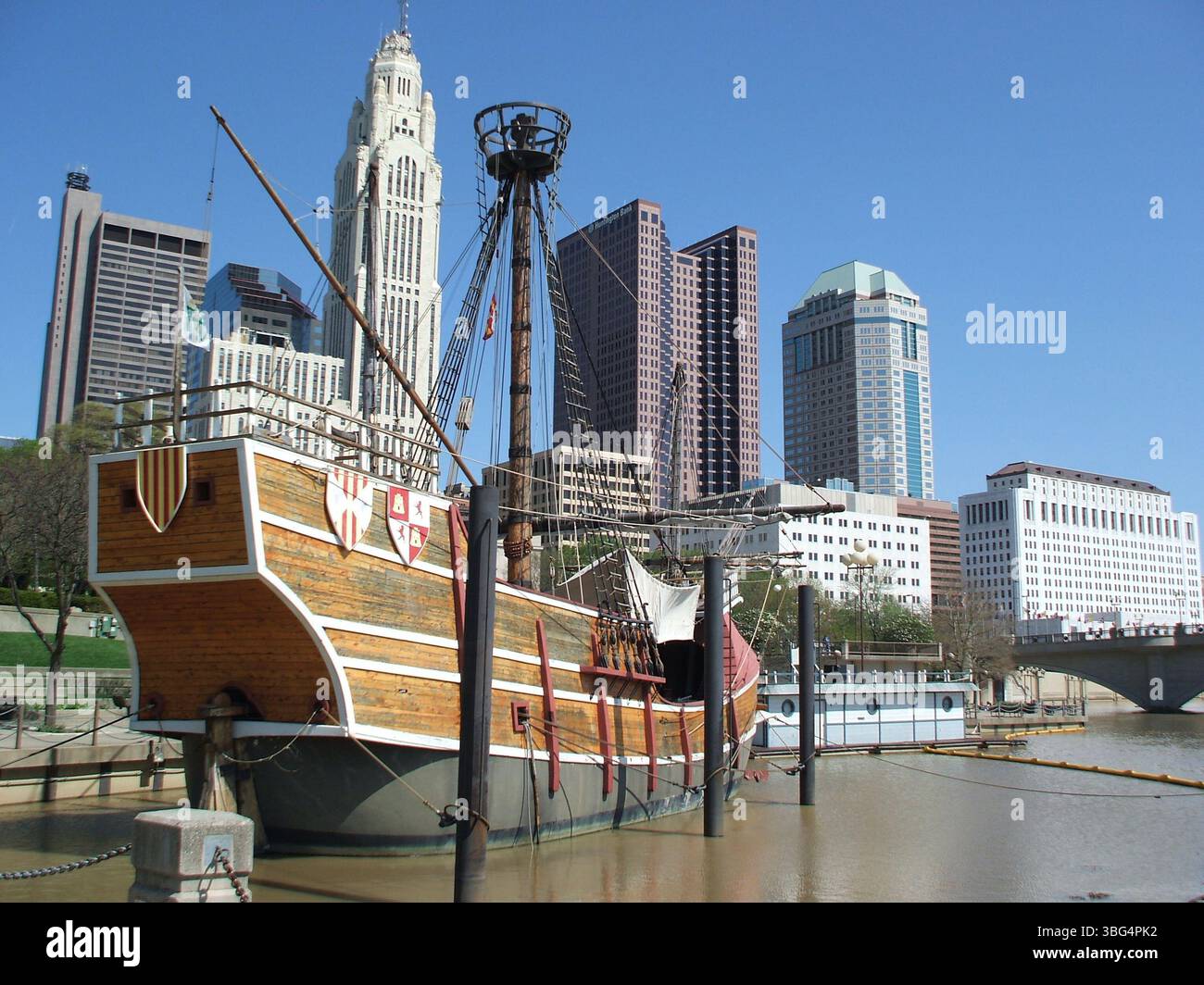 The Santa Maria Ship, a replica of the original Columbus vessel, was ...