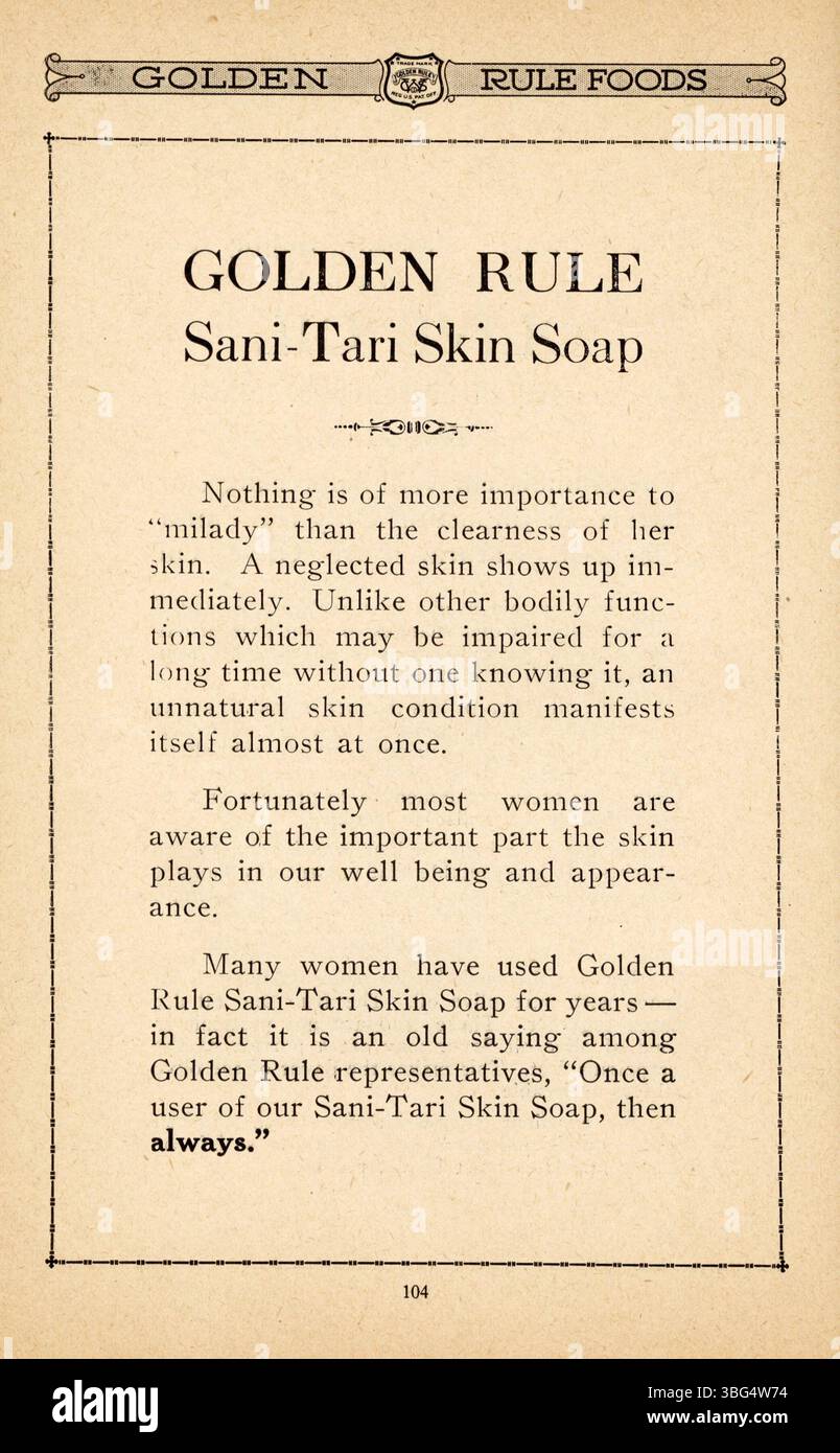 The Golden Rule Foods Cookbook from 1930 was developed by the Citizens ...