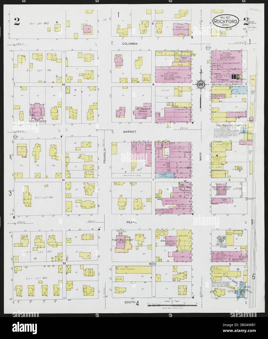 The Sanborn Map of Rockford, Mercer County, Ohio from 1927 shows ...