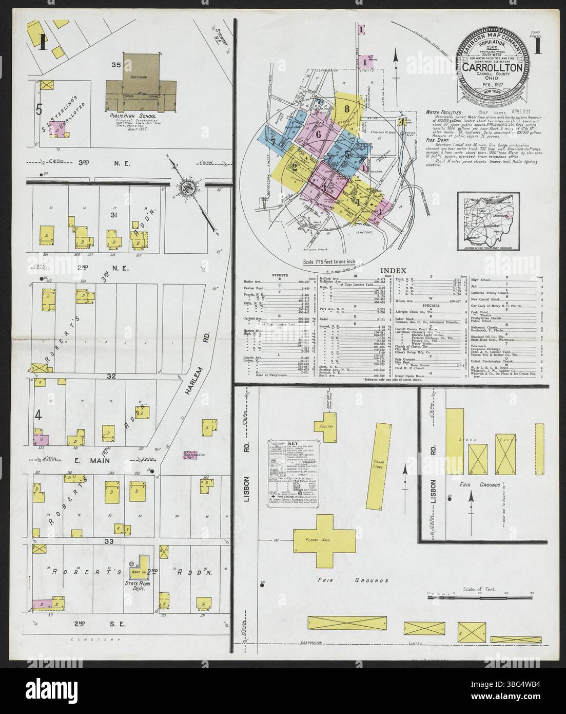 Carrollton's 1927 Sanborn Map presents street names, structural layouts ...