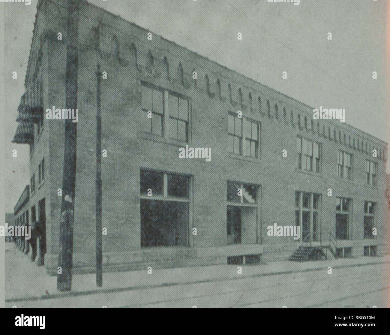 This black and white photograph from 1919 shows the exterior of the ...