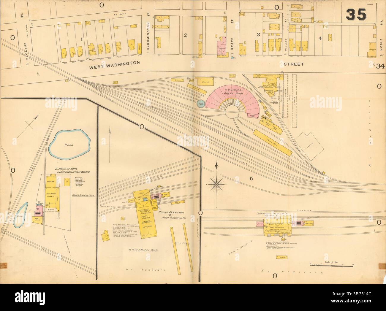 Sanborn Map #35 of Indianapolis, dated 1887, details the city’s street ...