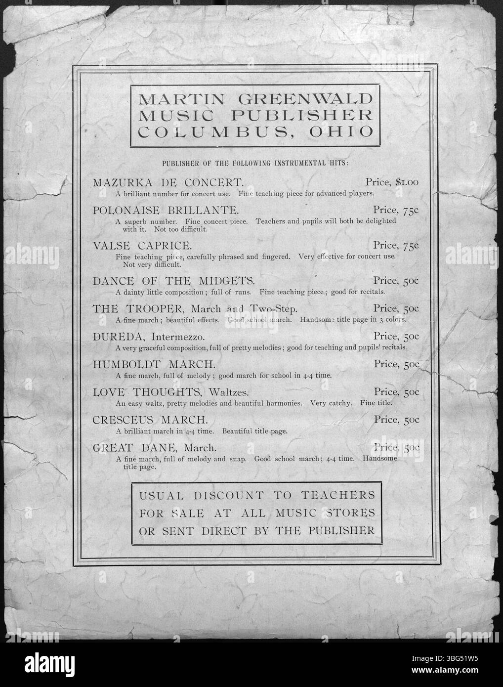 The 1903 sheet music for *Great Dane March* by Martin Greenwald ...