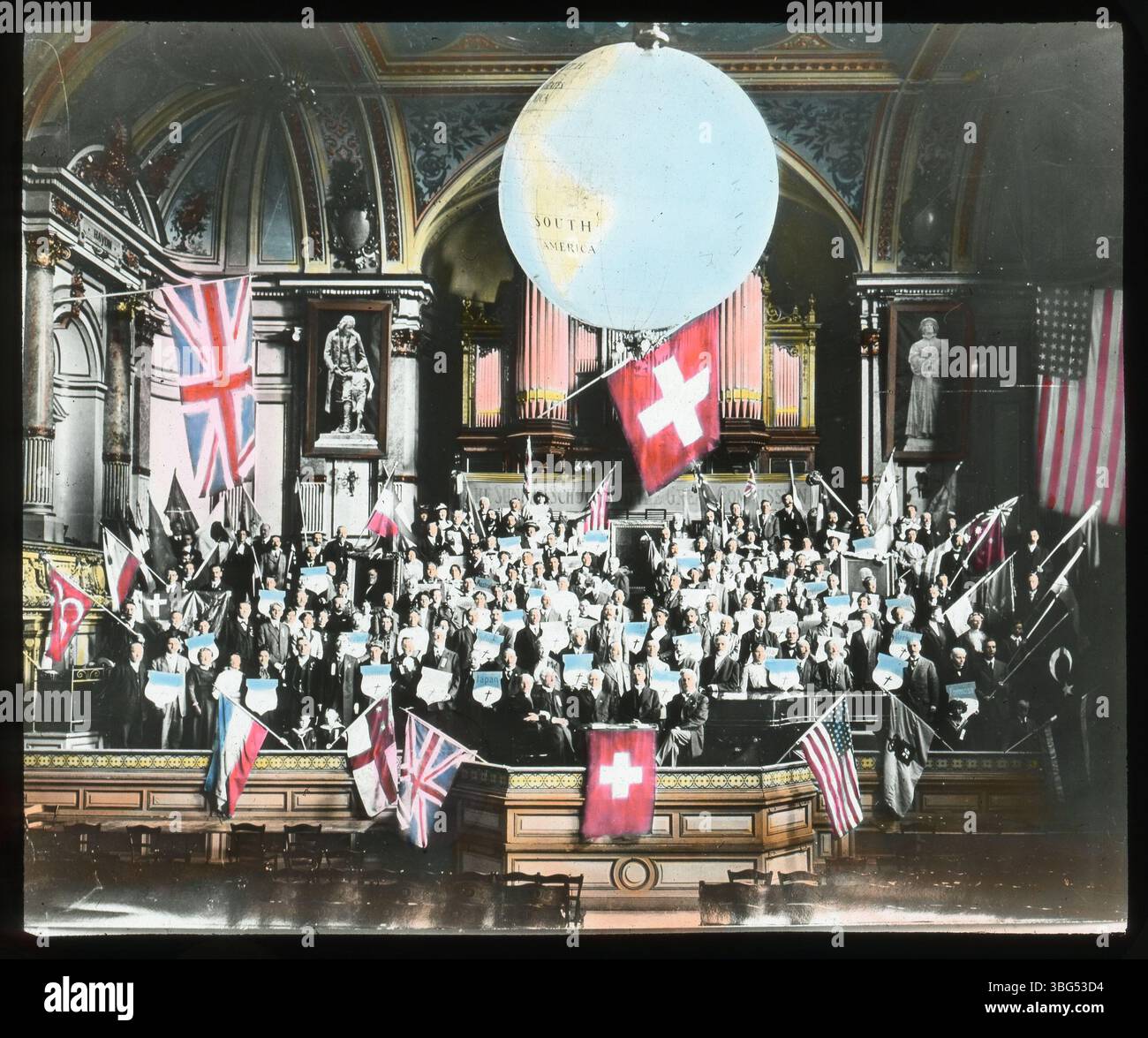 The interior of Zurich's Tonhall during the 1913 World’s Sunday School ...