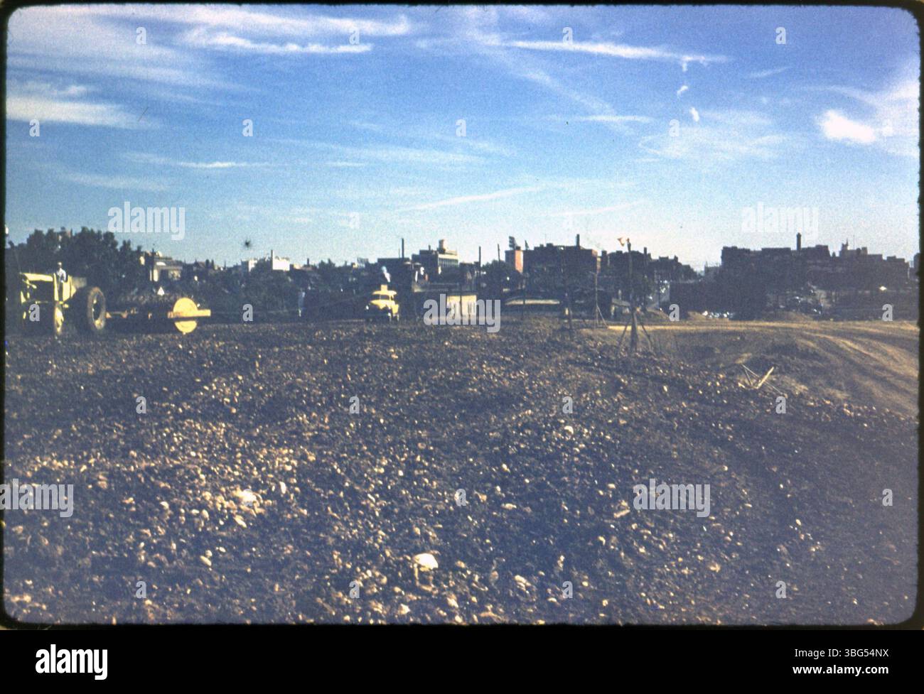 A view of the Mound Street Expressway construction in the summer of ...