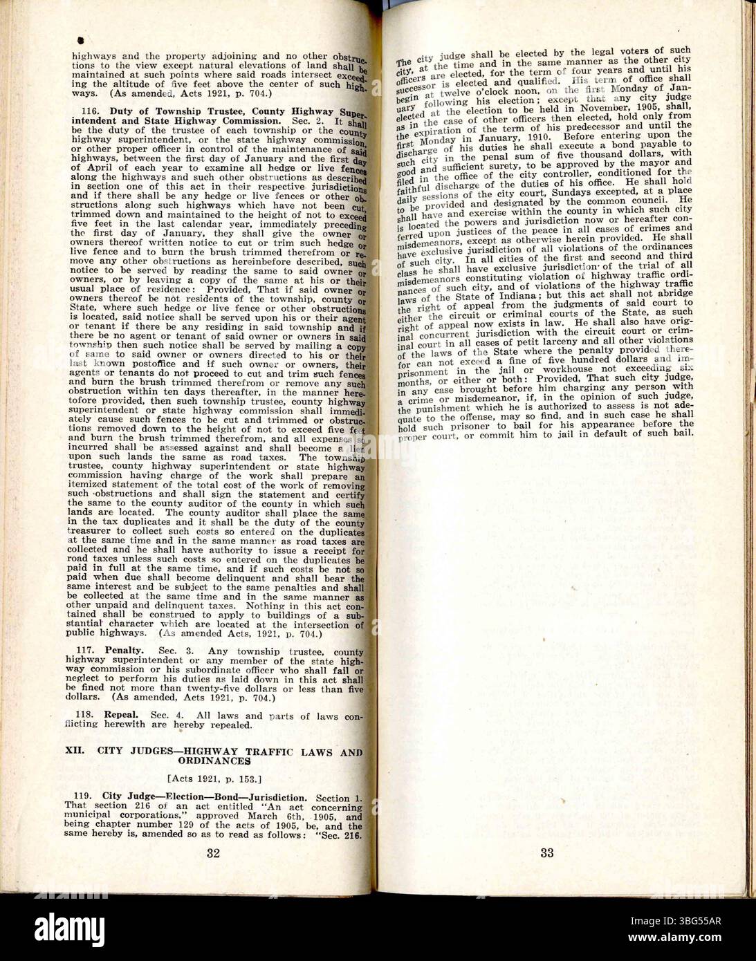 This page outlines the 1925 motor vehicle and highway laws for Indiana ...