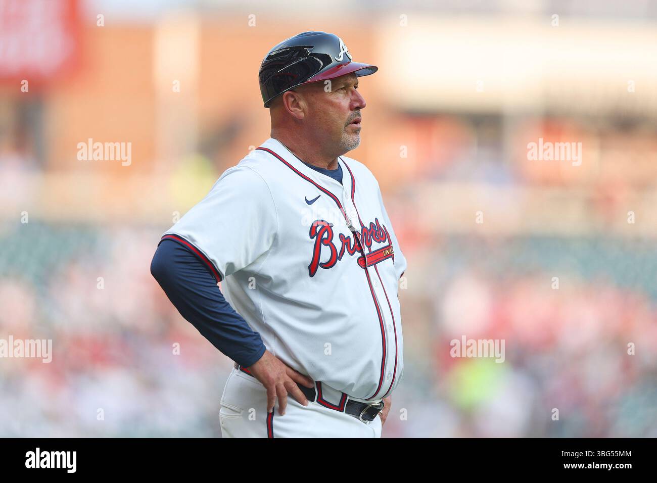 ATLANTA, GA - JUNE 03: Braves 3rd base coach Fredi Gonzalez #86 of the ...