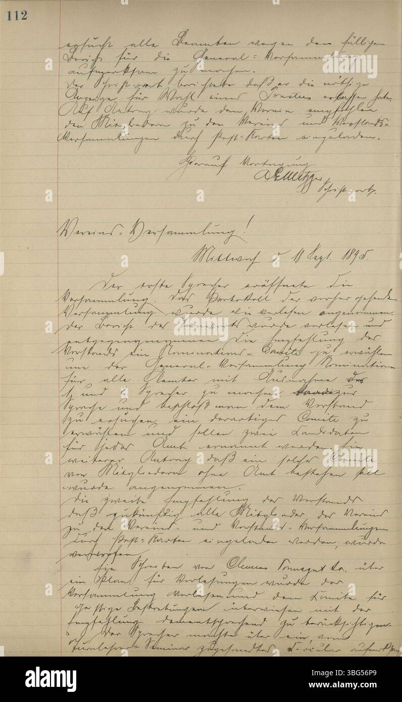 This set of handwritten minutes details the Board of Directors meetings ...