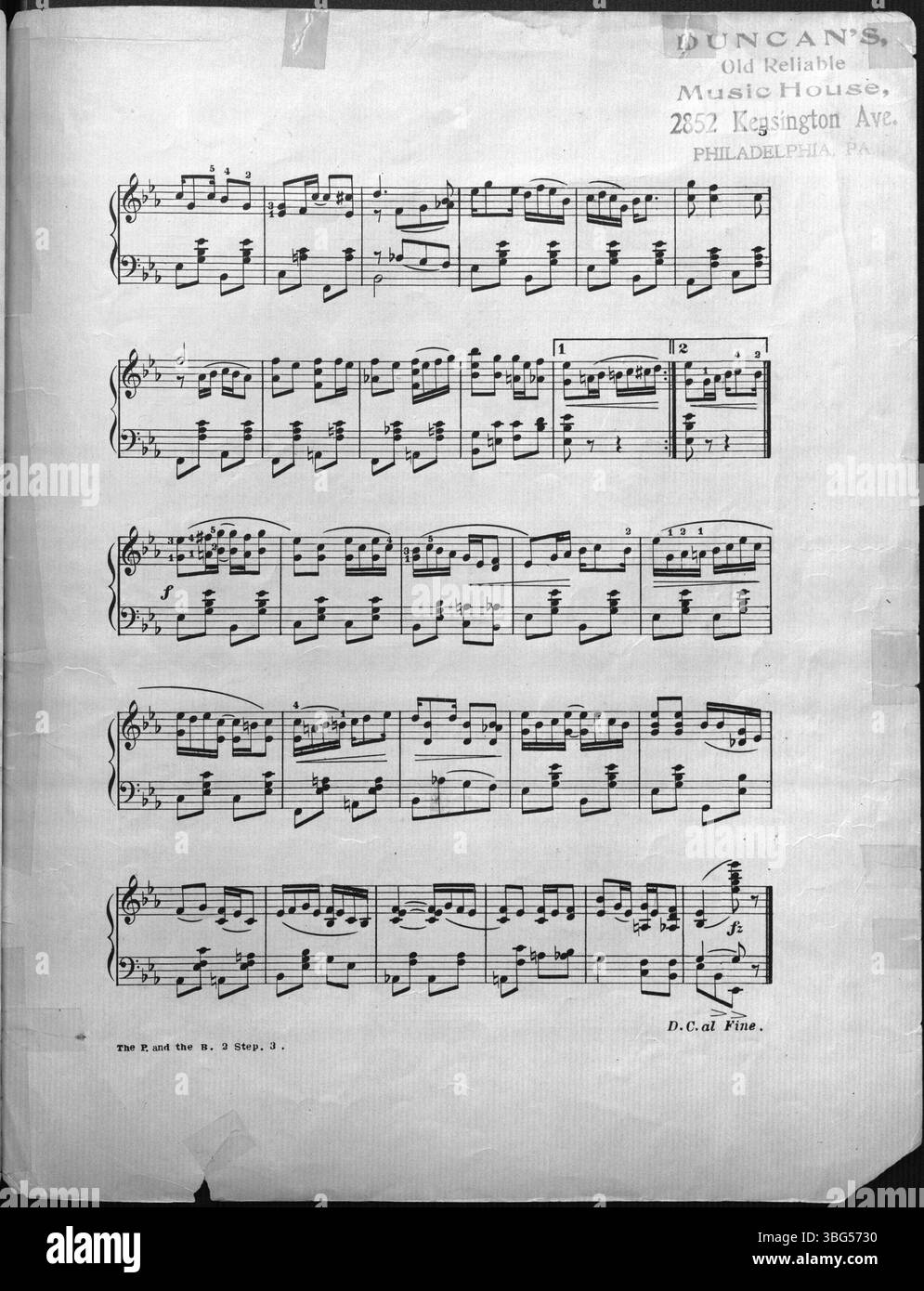 The 1908 cover of 'Preacher and the Bear Two Step' shows a black-faced ...