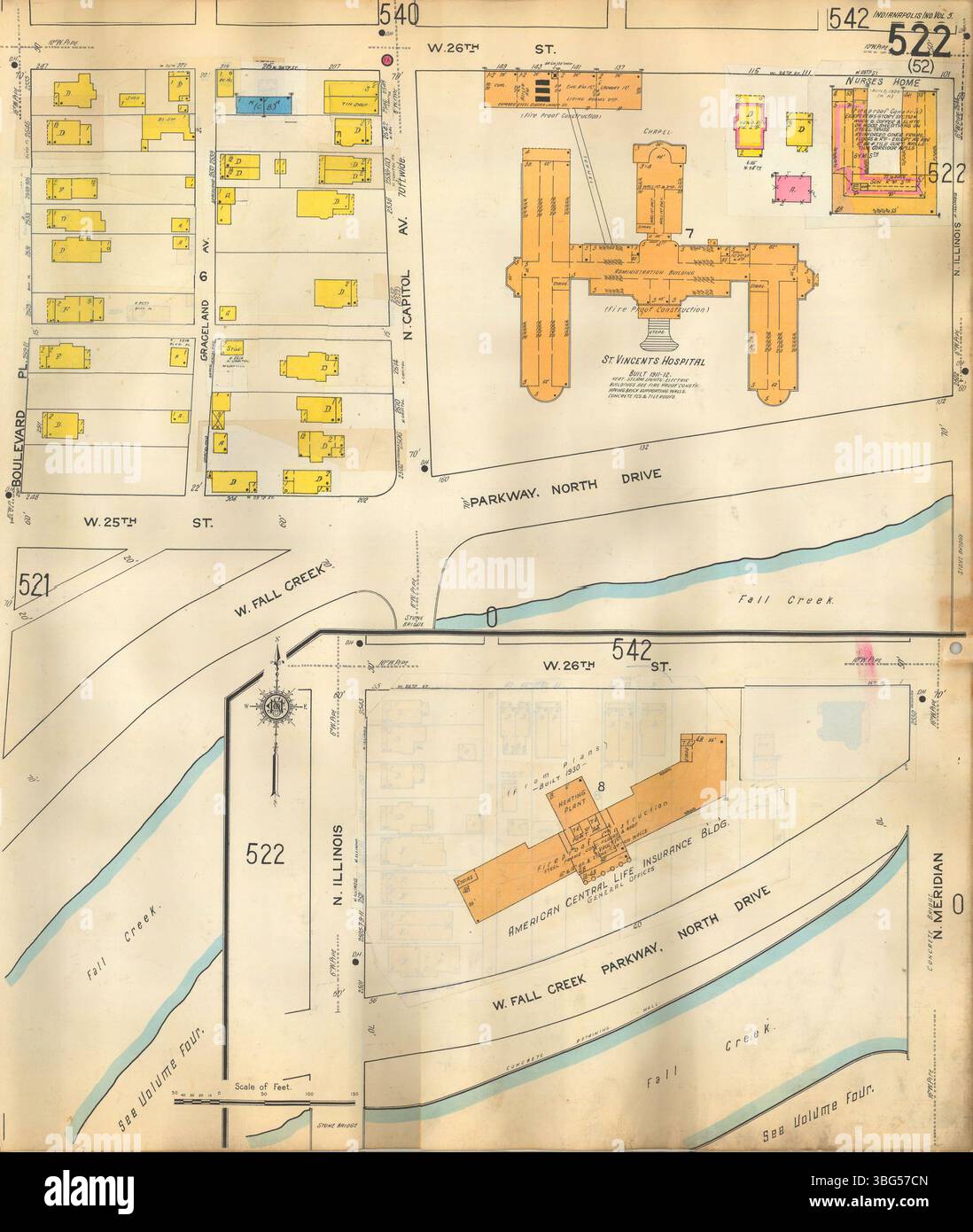 Sheet 522 of the 1938 Sanborn Fire Insurance Map covers building types ...