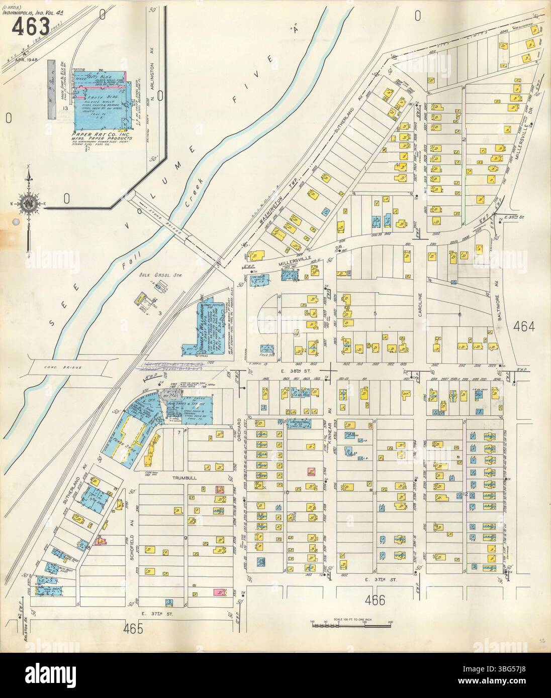 The 1949 Indianapolis Sanborn Map (map #463) reveals detailed ...