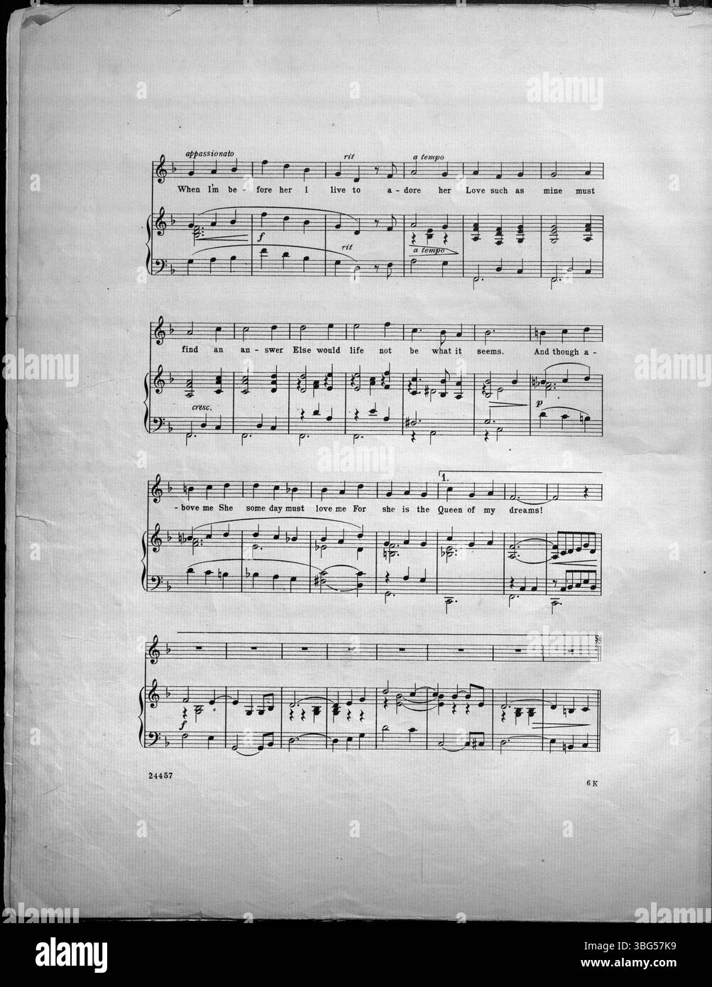 The 1910 cover of 'Queen Of My Dreams' shows a woman in a blue dress ...