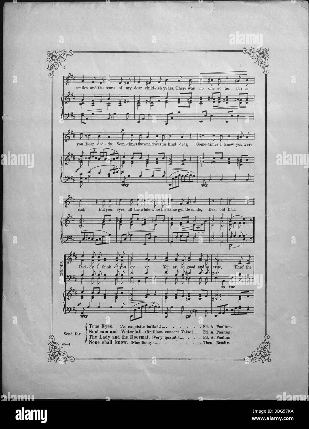 The 1907 sheet music cover for 'Daddy' shows Elsie Janis in profile ...