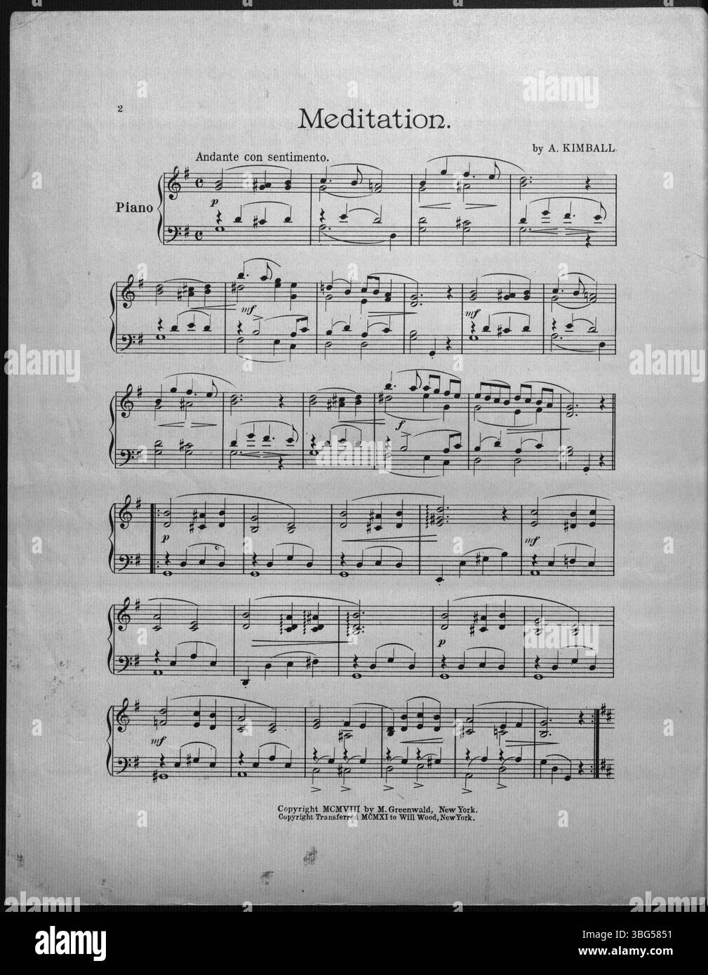 1908 sheet music Black and White Stock Photos & Images - Alamy