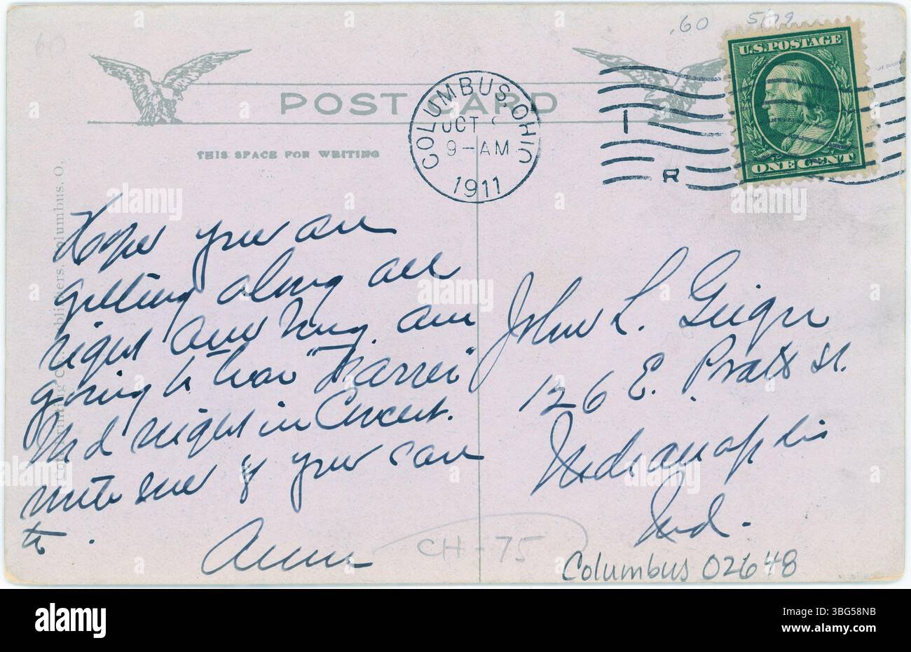 A black-and-white postcard of St. Joseph's Cathedral in Columbus, Ohio ...