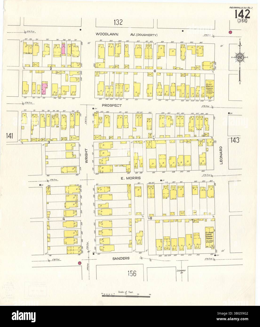 Indianapolis Sanborn Map #142, from 1915, is a detailed map that ...