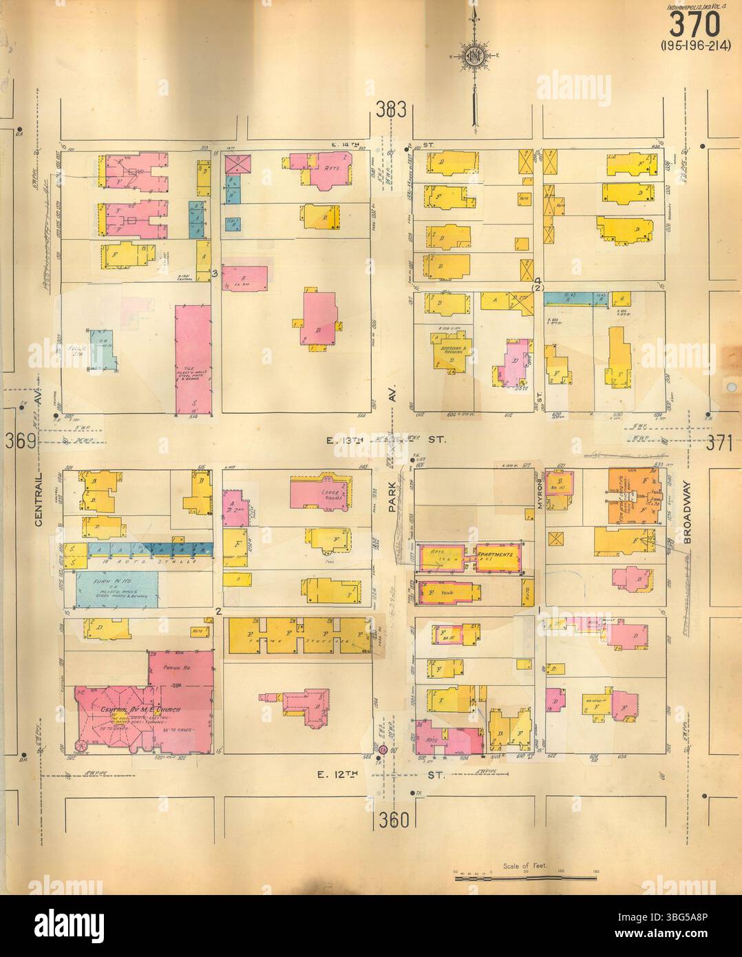 Sanborn Map #370, from 1948, presents an intricate view of Indianapolis ...