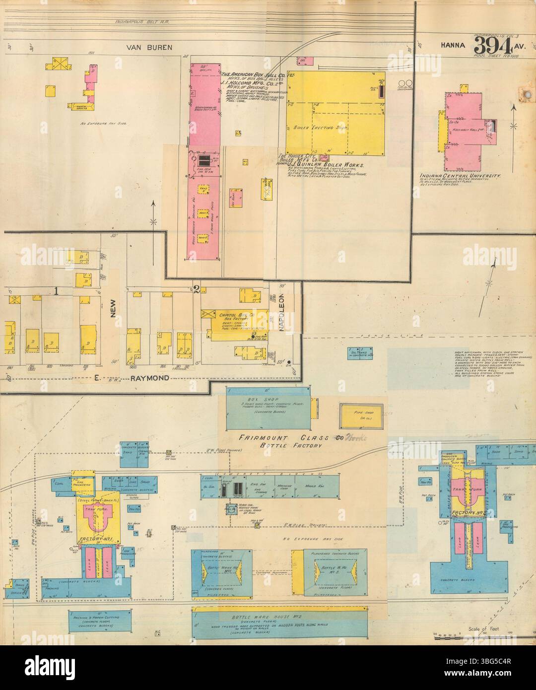 This 1898 Sanborn map of Indianapolis (#394) illustrates the city's ...